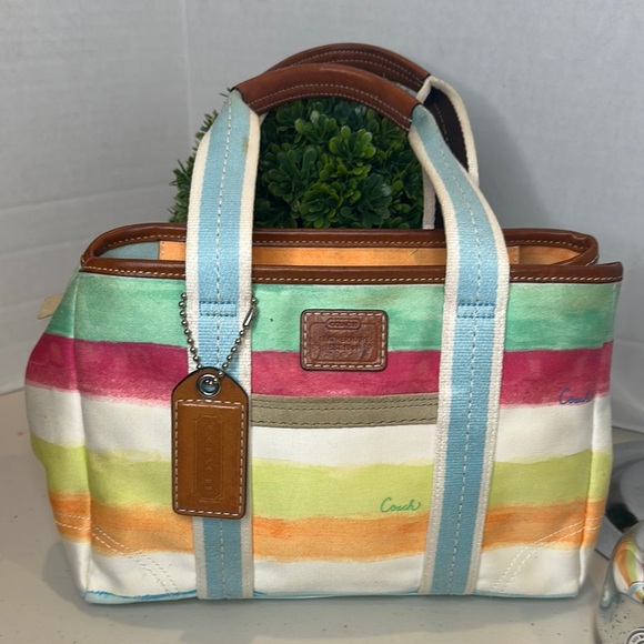Coach | Bags | Coach Multicolor Striped Womens Bag | Poshmark